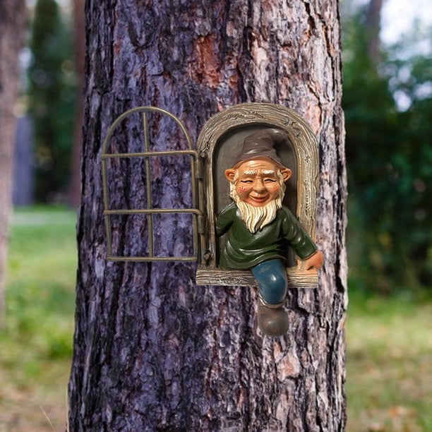 Peggybuy 3D Old Man Fairy Naughty Gnome Garden Resin Decorations Statue ...