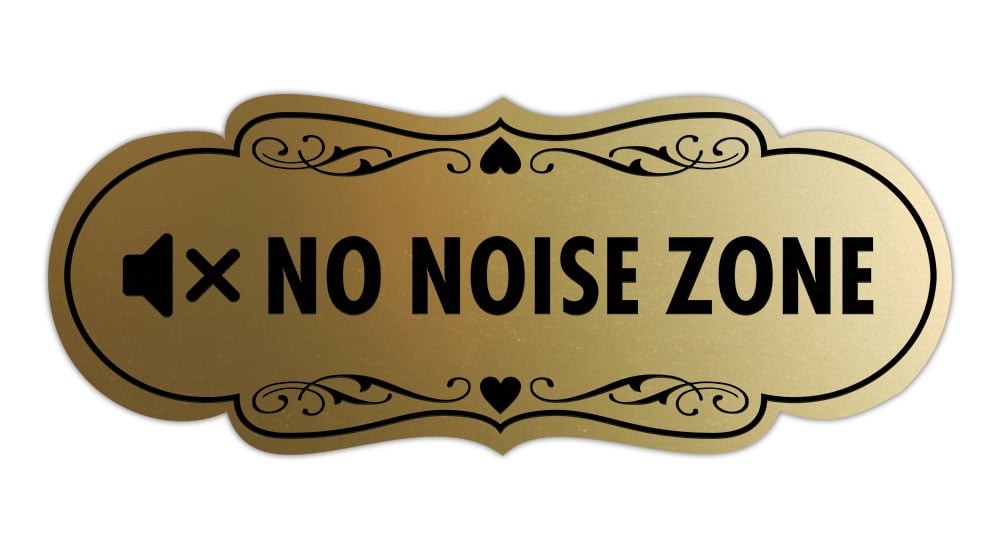 Signs ByLITA Designer No Noise Zone Sign (Brushed Gold) - Medium ...