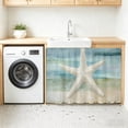 Cabinet Curtains 28"W x 35"L, Coastal Beach Sink Skirt for Bathroom ...