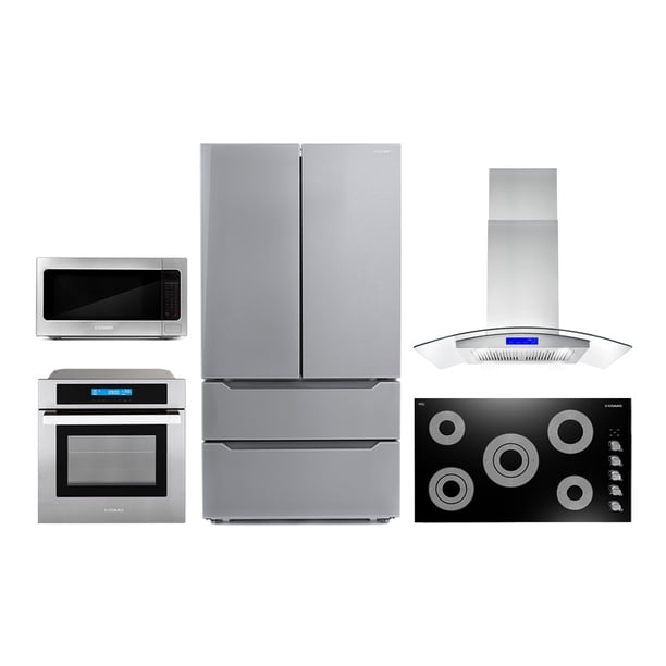 Cosmo 5 Piece Kitchen Appliance Package With 36 Electric Cooktop 36