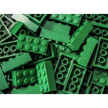 IMEX 2x4 Stud Interlocking Bricks, Translucent Green, 100 Pack ...