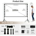 Florascent, Outdoor Projector Screen with Stand, 100 Inch, Foldable ...