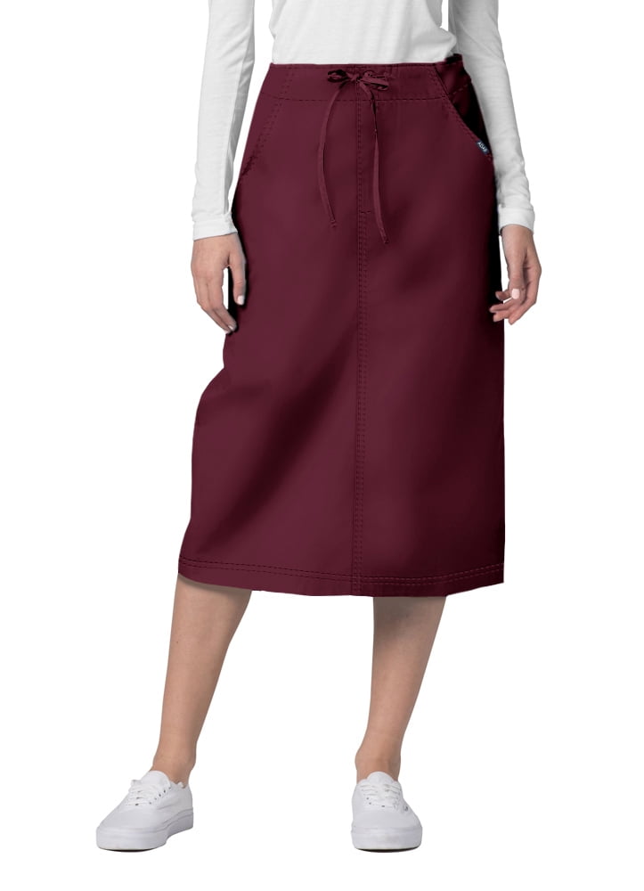 Adar Universal Scrub Skirts For Women - Mid-Calf Drawstring Scrub Skirt ...