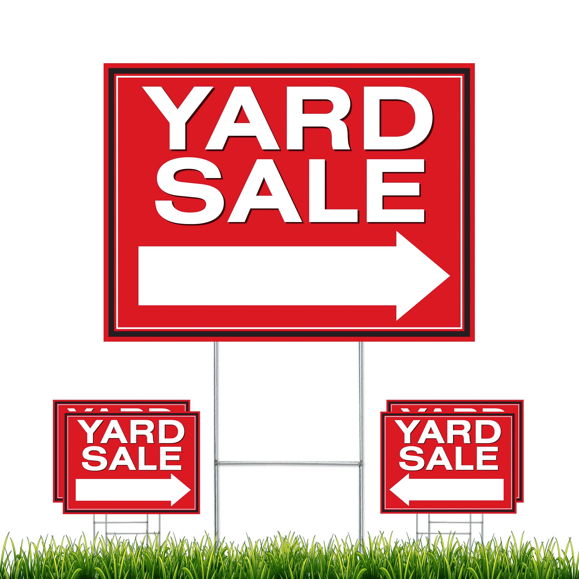 NEXT LEVEL SIGNS | Yard Sale Yard Signs | Double Sided 24 W x 18 H ...