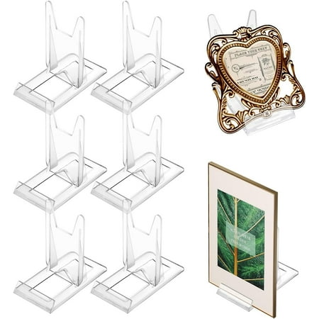 Tatum88 Decorative Plate Stand, 6 Pieces Clear Acrylic Adjustable Plate ...