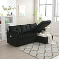Gexpusm Pull Out Combination Sofa Modern L-Shaped Couch with Storage ...