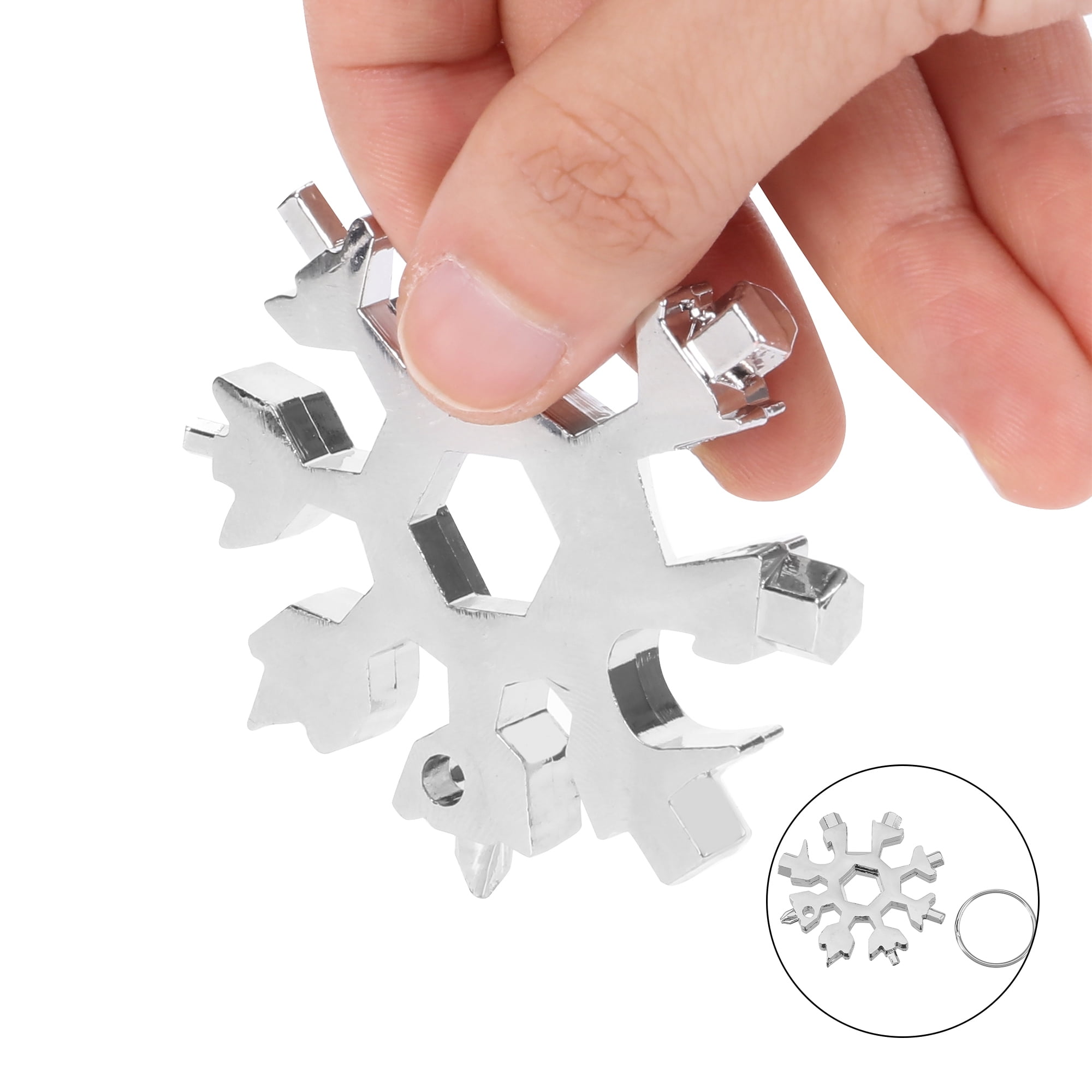 LELINTA Snowflake Multitool, 18-in-1 Keychain Multitool Portable Screwdriver/Wrench/ Bottle ...
