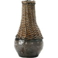 Creative Co-Op Hand-Woven Rattan & Clay Vase, Distressed Finish, 2 ...