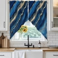 Abstract Marble Swag Curtain Valance for Window 2 Panels Dark Blue ...