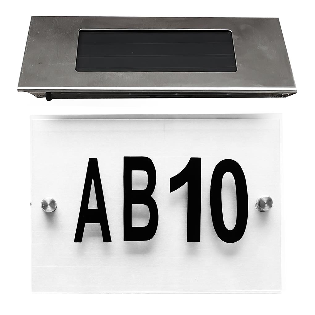 Solar House Number Visible Sign Light Wall Mounted Garden Gate Number Solar House Number Visible Sign Light Wall Mounted Garden Gate Number