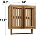 Bathroom Cabinet Wall Mounted Bamboo Toilet Storage Box with Boom Bars ...