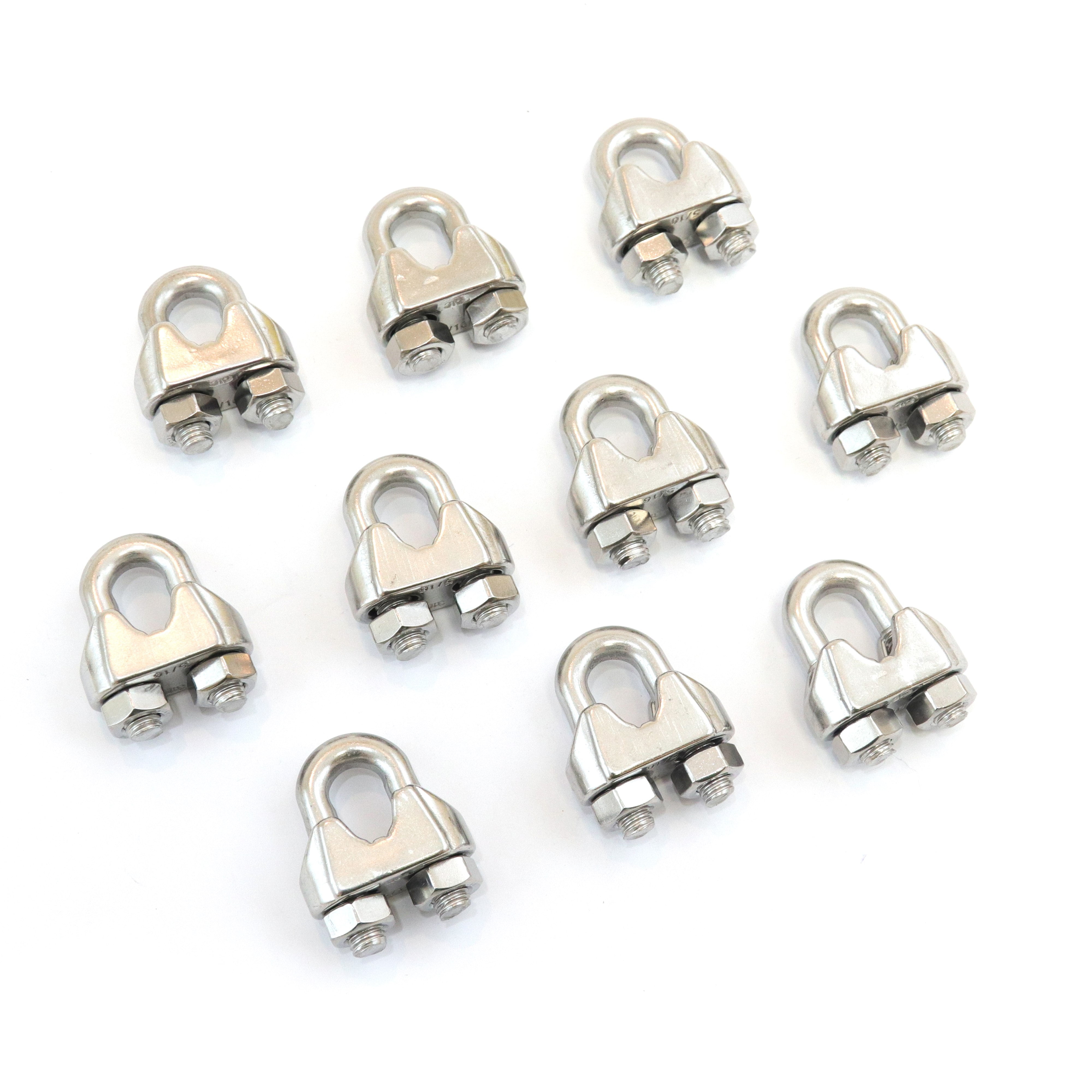 Red Hound Auto 10 - Stainless Steel Wire Rope Cable Clips 5/16 Inches ...
