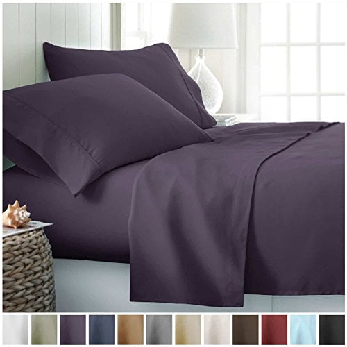 Home Collection IEH-4PC-QUEEN-GOLD 4 Piece Ultra Soft Sheet Set, Queen ...