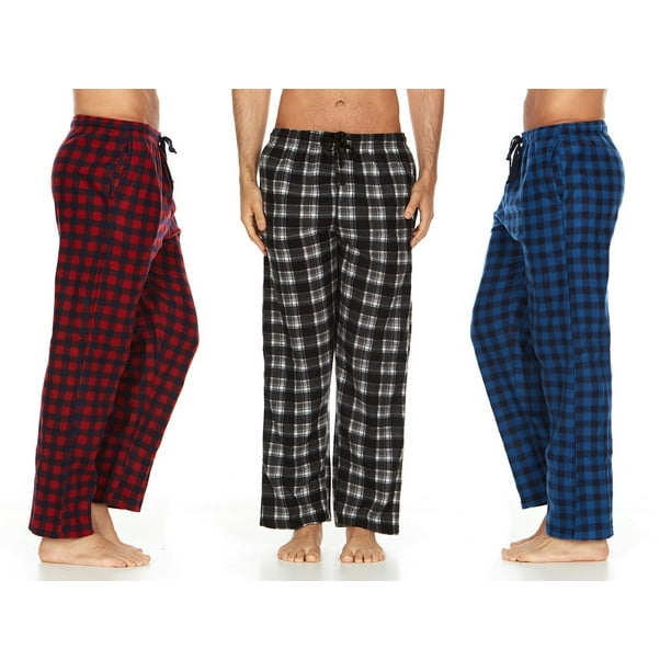 DARESAY Mens 3 Pack Pajama Pants for Men, Microfleece Pajama Pants, Men ...