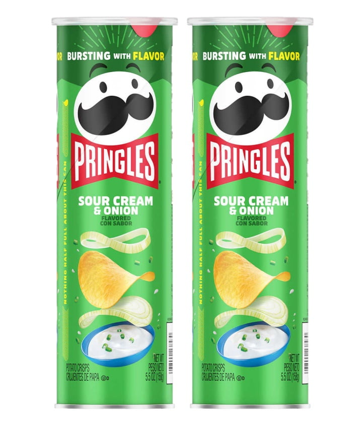 2 Pack | Pringles Potato Chips, Sour Cream & Onion, 5.5 oz - Walmart.com