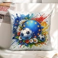 BCIIG Ink Splash Floral Soccer Decorative Pillow, Waterproof Linen ...