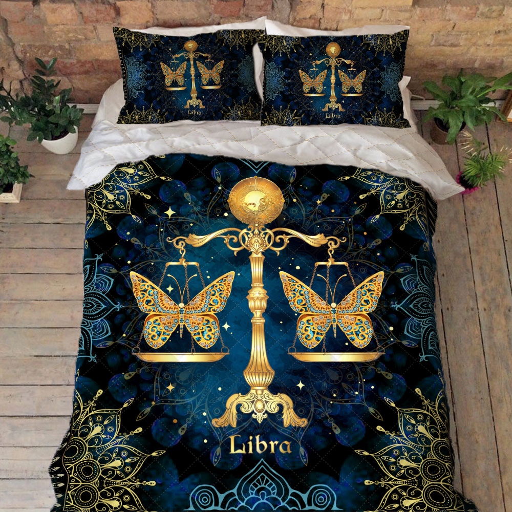 Flagwix 3 Pieces Twin Size Quilt Sets, Libra Horoscope Quilt Bedding ...