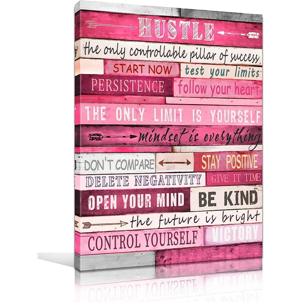 Pink Motivational Wall-Decor - Inspirational Canvas Poster ...