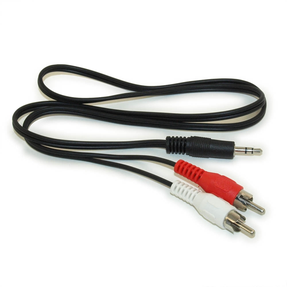 3ft 3.5mm Mini-Stereo TRS Male to Two RCA Male Audio Cable - Walmart.com