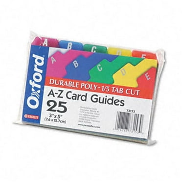 Durable Poly A-Z Card Guides, 1/5-Cut Top Tab, A To Z, 4 X 6, Assorted ...