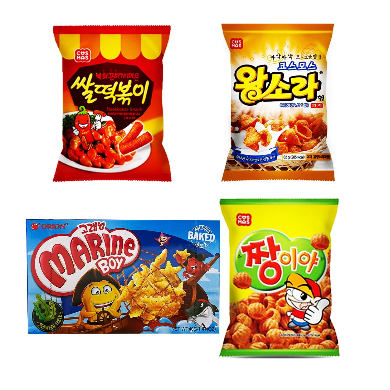 Journey of Asia "Seri's Choice KOREAN 4 Snack" Spicy Hot Rice Topokki ...