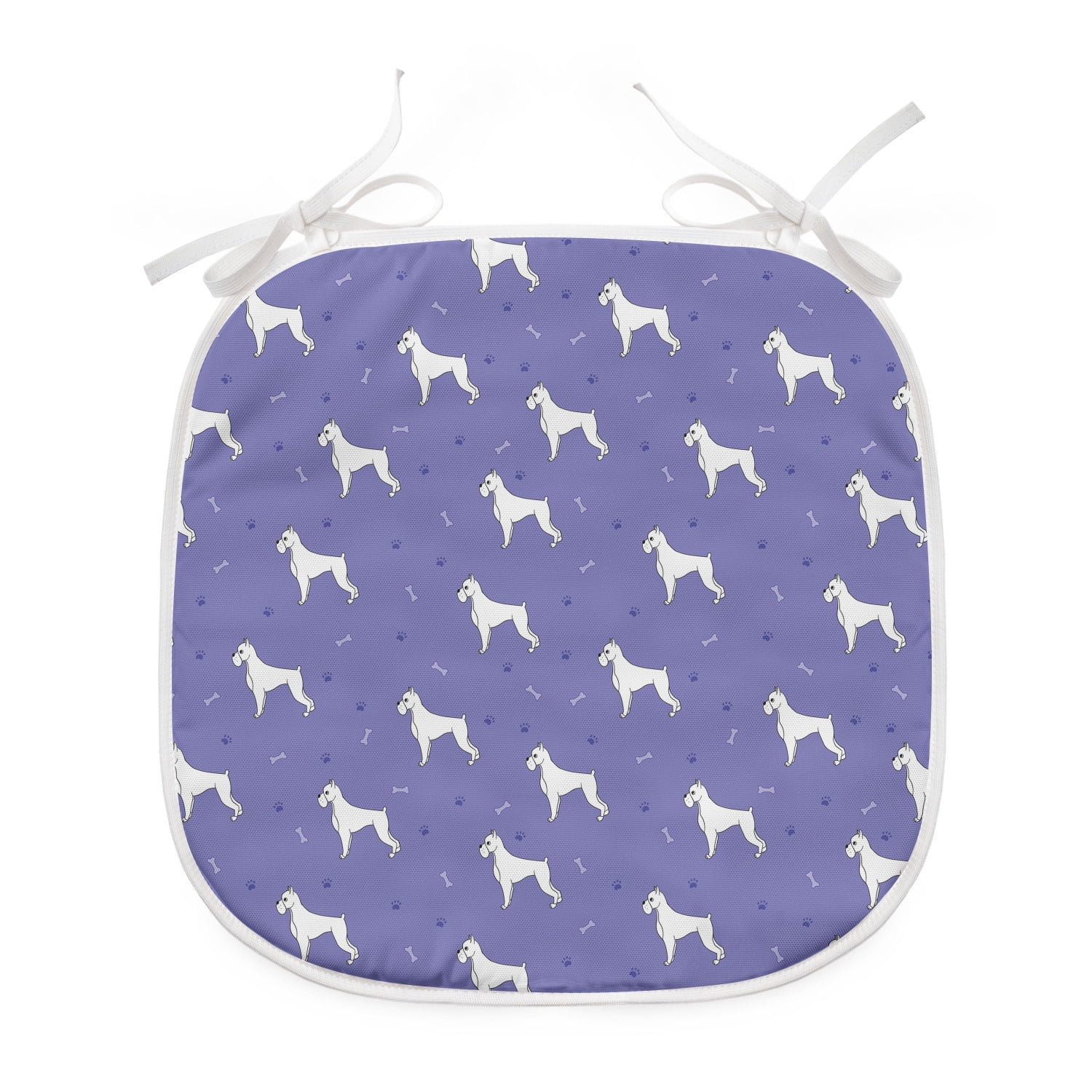 Boxer Dog Dining Chair Pad, Cartoon Style Pattern of Canine Animals ...