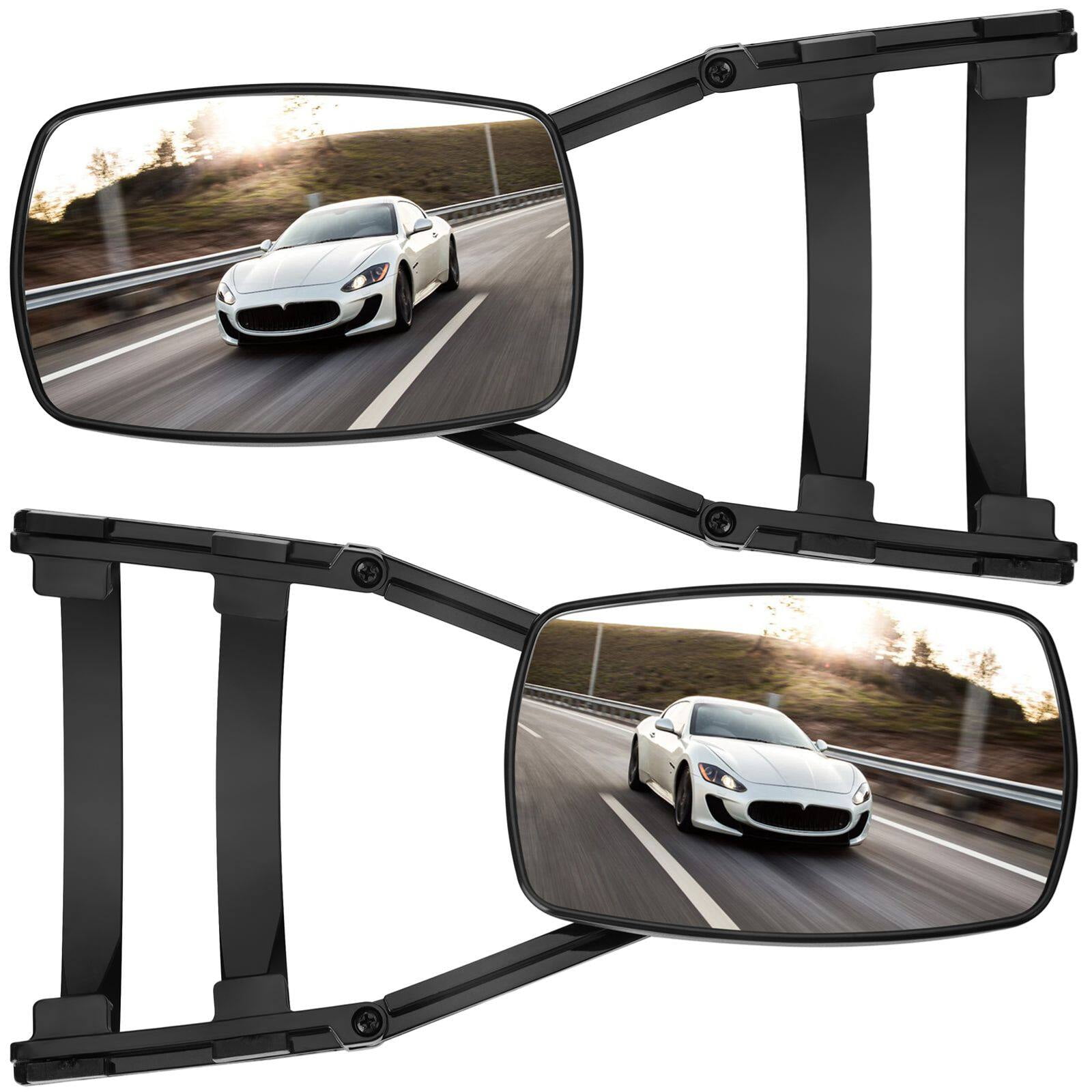 2PCS Extension Towing Mirror Universal Clamp-on Trailer Mirror Car Side ...