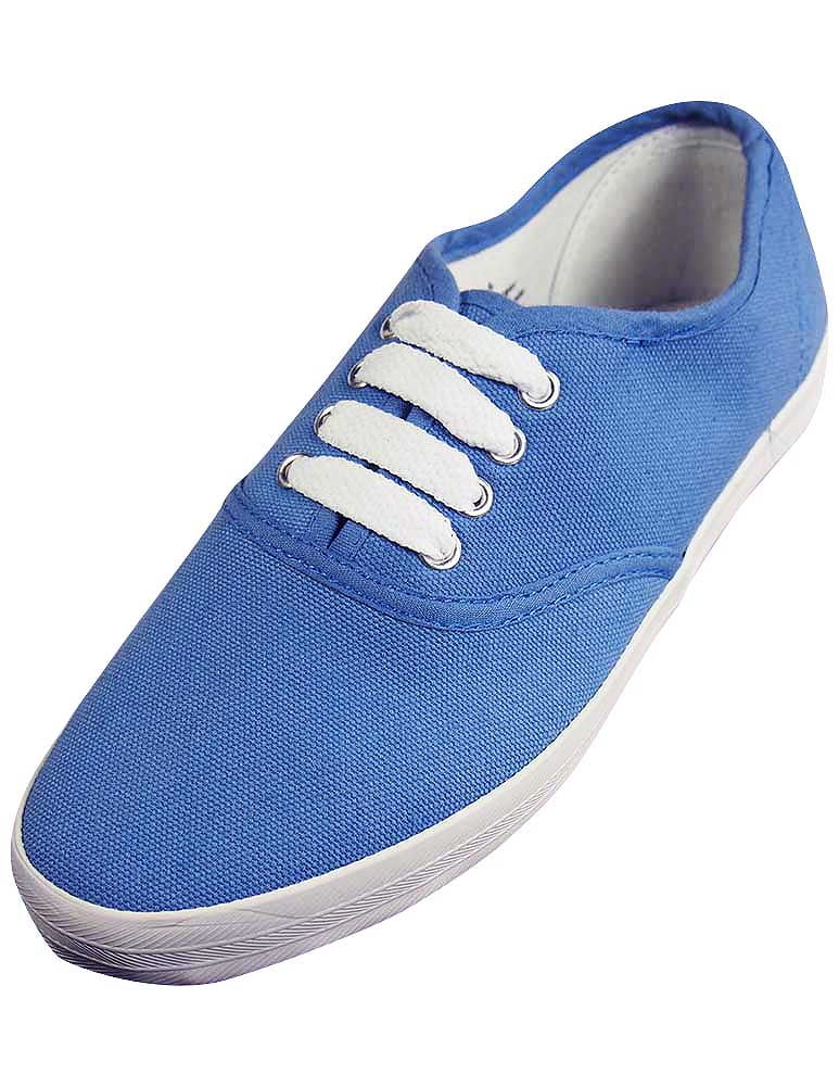 Easy USA - Womens Canvas Lace Up Shoe with Padded Insole 37304-7B(M)US ...