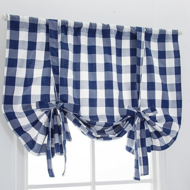 Buffalo Check Plaid Gingham Custom Fit Farmhouse Window Curtain Tie Up ...