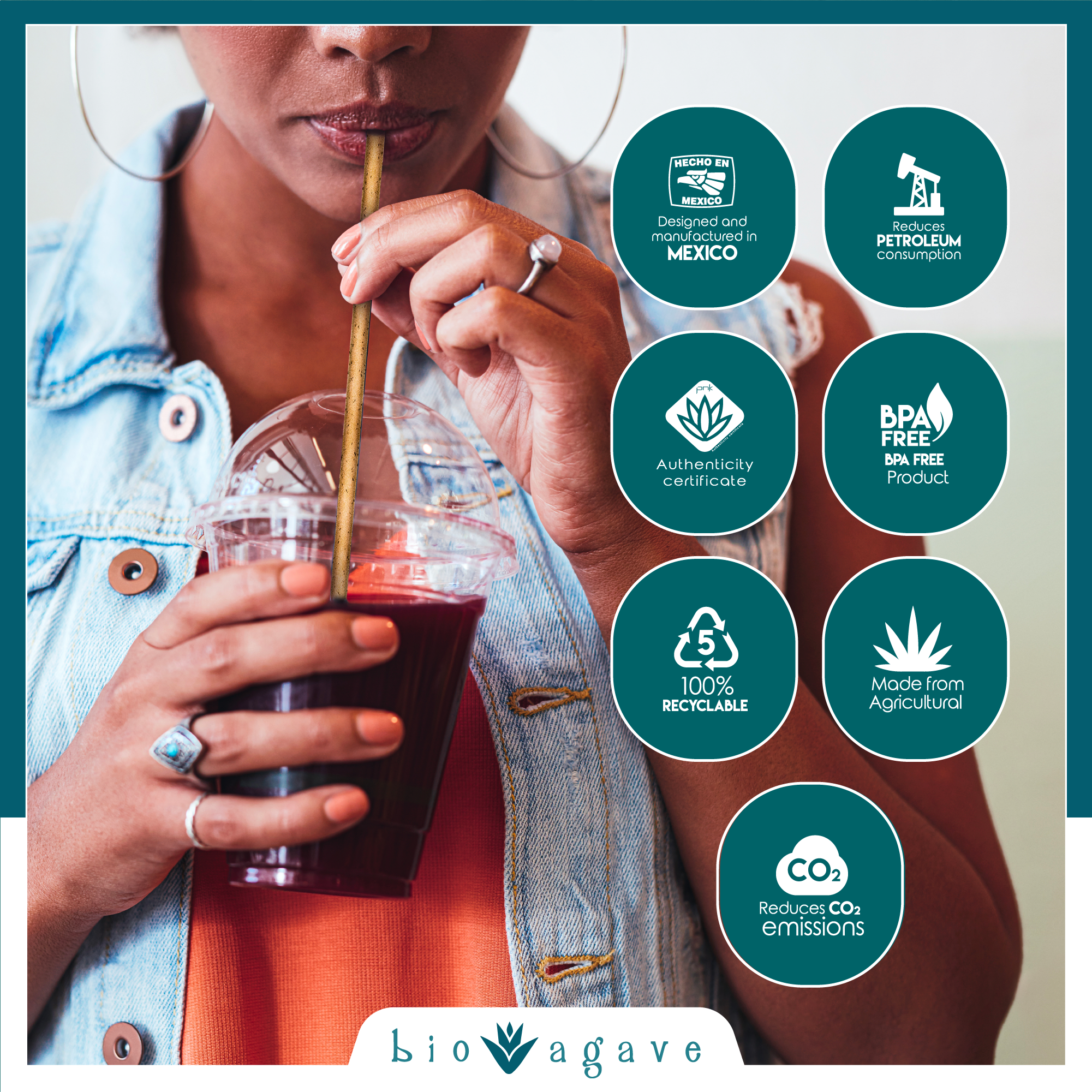 Buy Bio Agave - 150 Pack Biodegradable 8 1/4 Standard Straws Made From ...