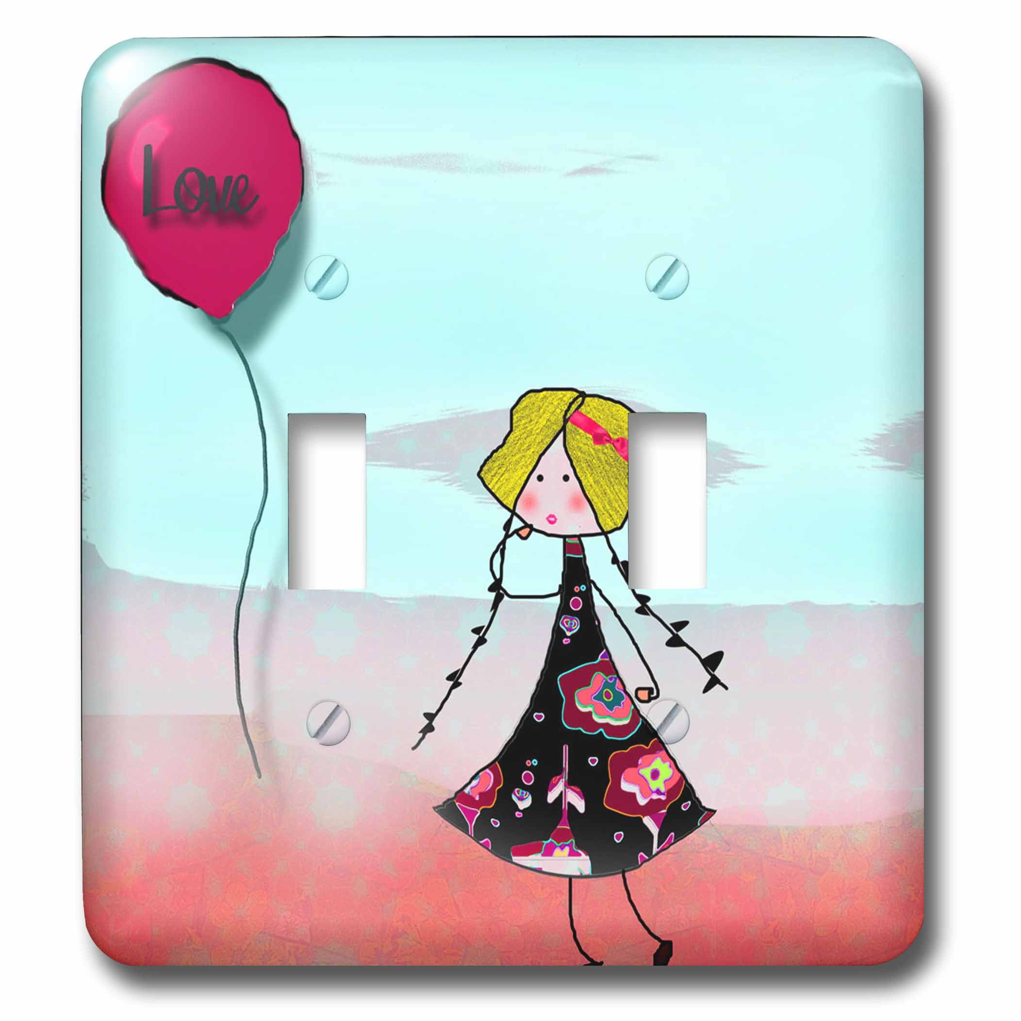 Love Balloon and cute cartoon girl double toggle switch lsp-167198-2 ...