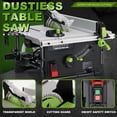SIROCCO Dustless Table Saws for Jobesites, 10" Cutting Blade 98.5% Dust ...