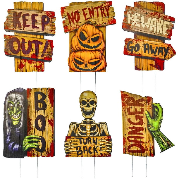 Halloween Outdoor Decorations Yard Signs with Metal Stakes for Scary ...