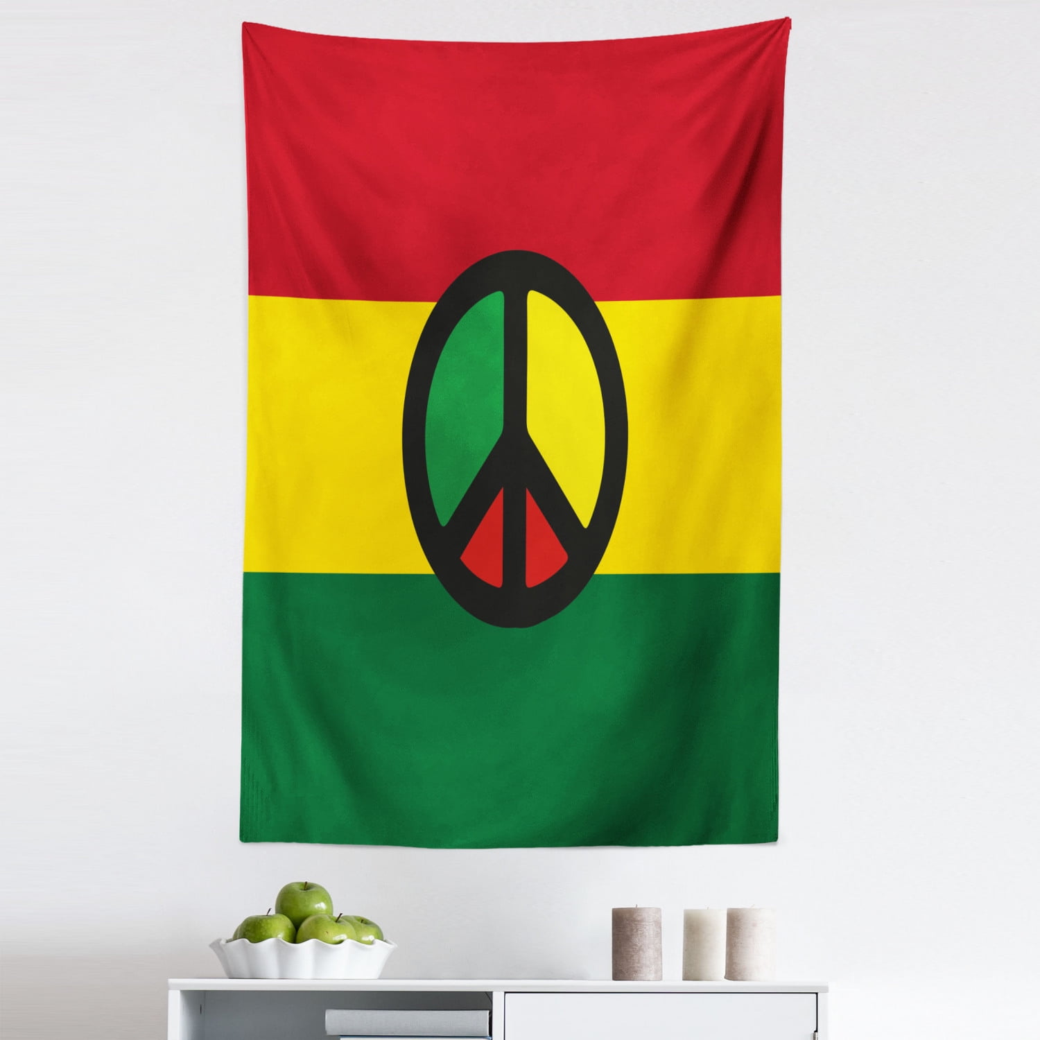 Jamaican Tapestry, Reggae Culture Peace Caribbean Country Flag Design ...