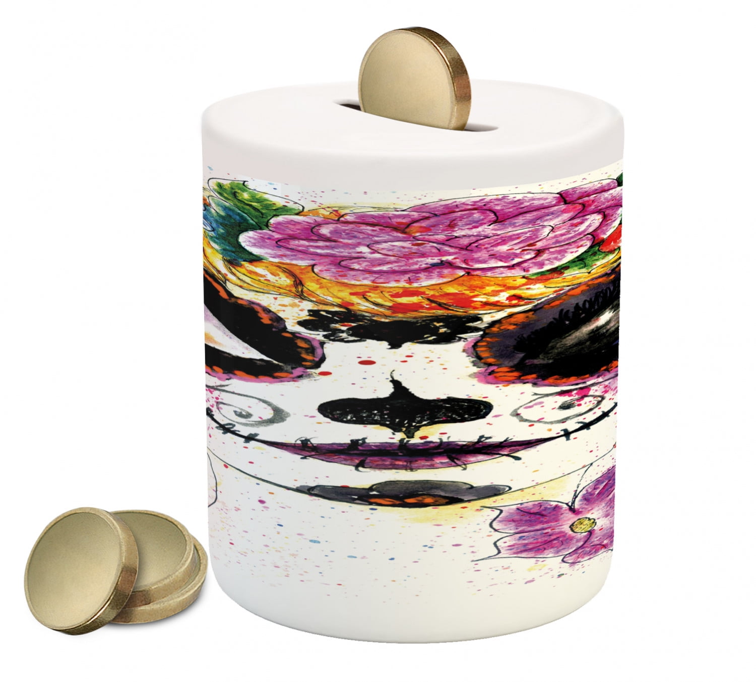 Sugar Skull Piggy Bank, Cultural Celebration Mexican Traditional Make ...