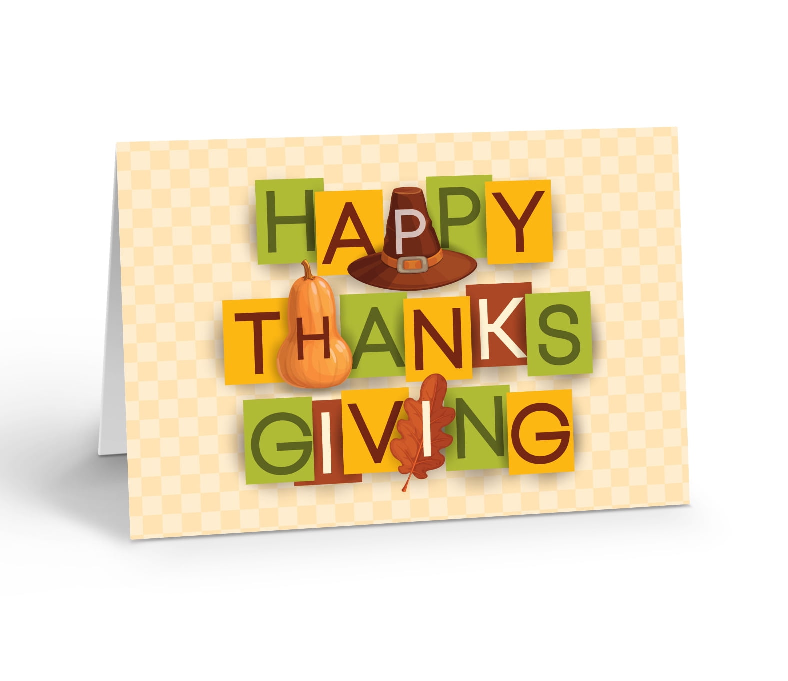 Fun and Cute Happy Thanksgiving Day Card - 12 Cards and Envelopes ...