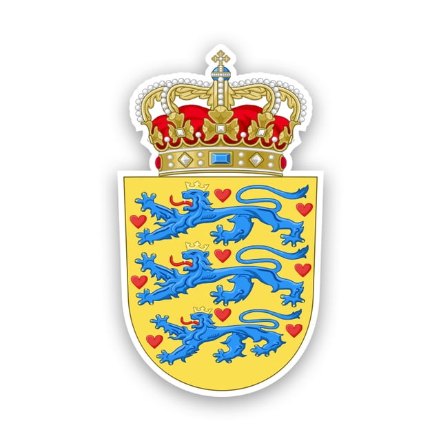 Danish Coat of Arms Sticker Decal - Self Adhesive Vinyl - Weatherproof ...