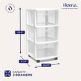 Homz Clear Plastic 3 Drawer Medium Home Storage Tower w/Wheels (2 Pack ...