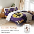 Halloween Bedding Duvet Cover Set Queen Size 4 Pieces Witch Cat Castle ...