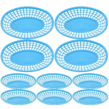 SEUNMUK 50 Pack Red Plastic Serving Baskets (8.9x5.5 Inch) with 100 ...