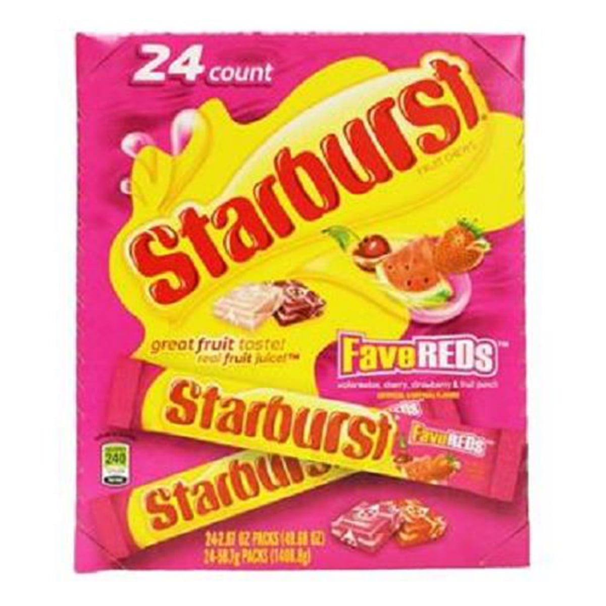 Starburst, FaveREDS Fruit Chews Candy, 2.07 Oz, 24 Ct - Walmart.com ...