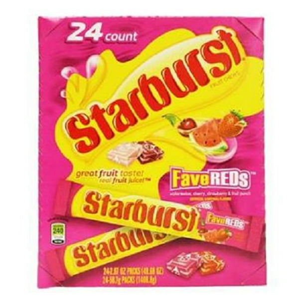 Starburst, FaveREDS Fruit Chews Candy, 2.07 Oz, 24 Ct - Walmart.com ...