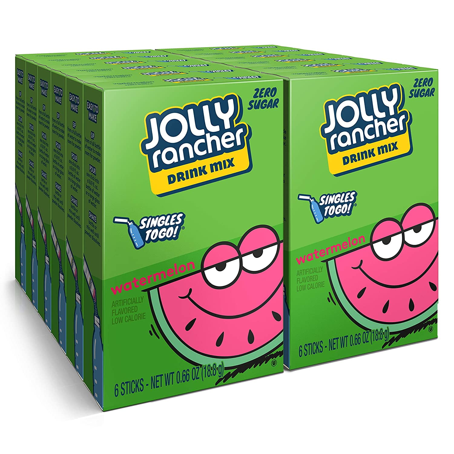 Jolly Rancher Watermelon Singles To Go Drink Mix, 0.66 oz, 6 CT (Pack ...