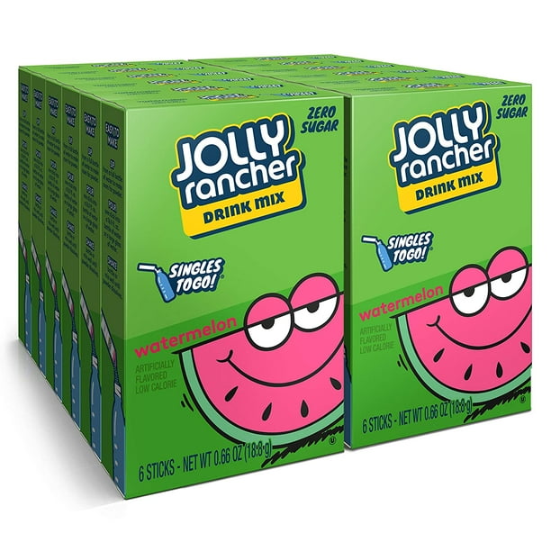 Jolly Rancher Watermelon Singles To Go Drink Mix, 0.66 oz, 6 CT (Pack ...