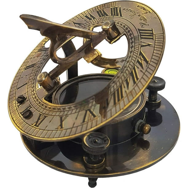 Brass Compass - Antique Brass Sundial Compass Marine Boat Gift Pocket ...