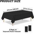 2 Pack Black Plastic Table Cloth Disposable Rectangle Tablecloth 54 x ...