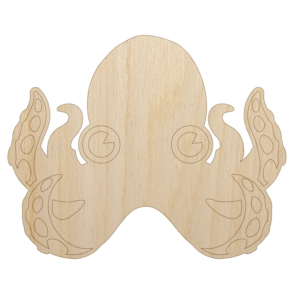 Cute Octopus Wood Shape Unfinished Piece Cutout Craft DIY Projects - 6. ...