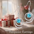 JERWLI Turquoise Swirl Earrings for Women 925 Sterling Sliver Swirl ...
