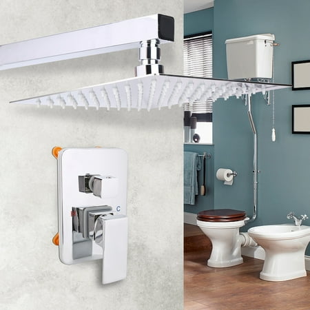Qiilu Shower Mixer Kit, Concealed Shower Mixer Kit,Square Concealed ...