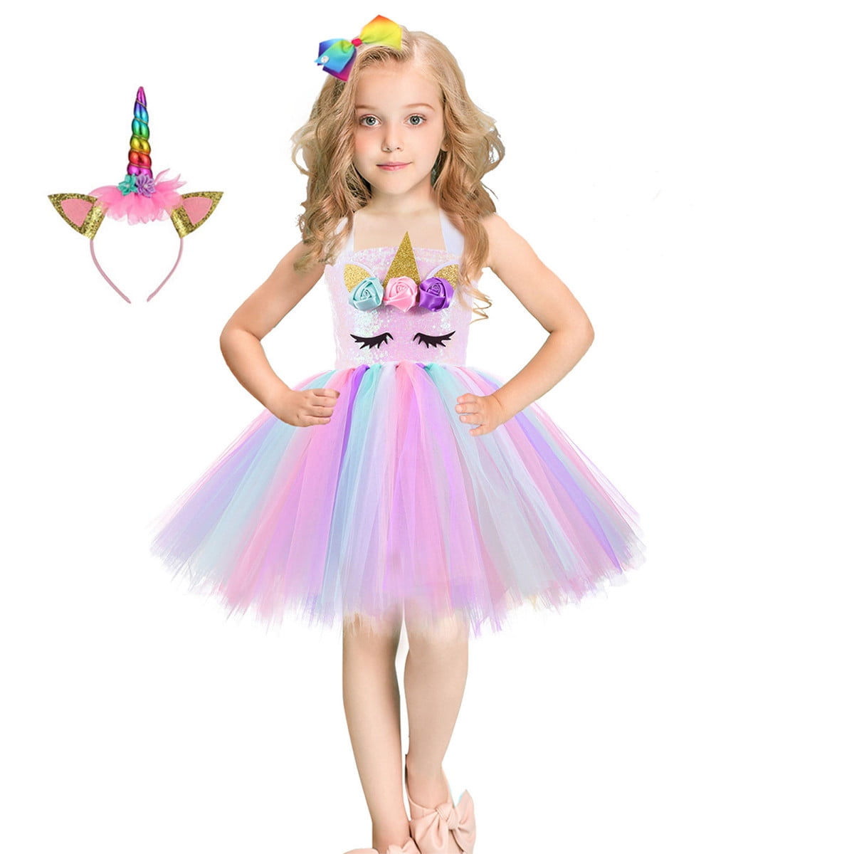 Click here for Hawee Tutu Dreams Sequin Unicorn Dress For Girls 2... prices